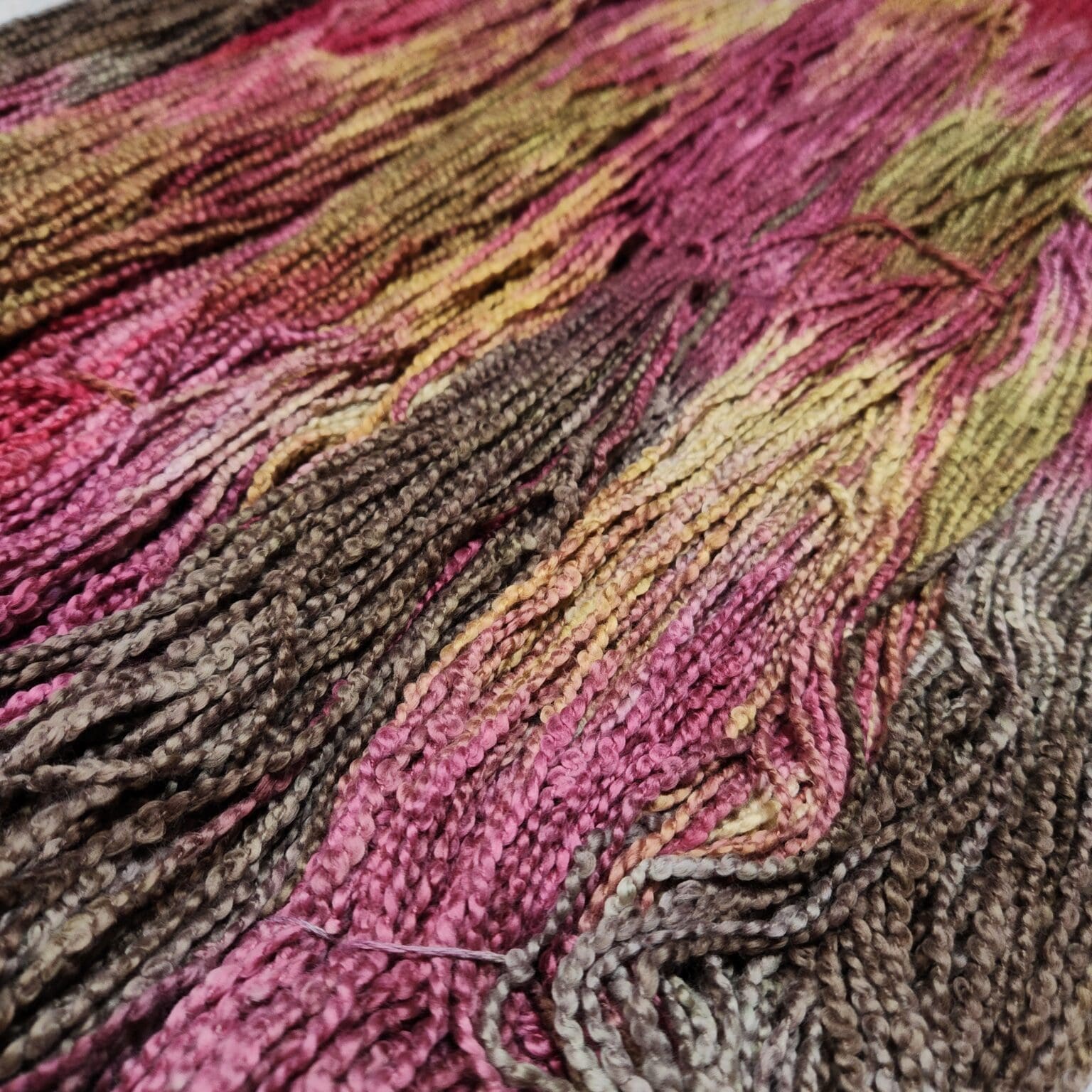 "Sienna Woods" ~ Lotus Feather Cotton Hand-Dyed DK Bouclé Yarn - Fresh ...